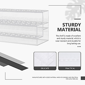 Cabilock Plastic Pencil Holder Clear Acrylic Brush Display Pen Stand: Pen Holder Pen Organizers for Colored Pencils Paint Makeups Cosmetic Brush 48 Hole Pen Organizing Rack