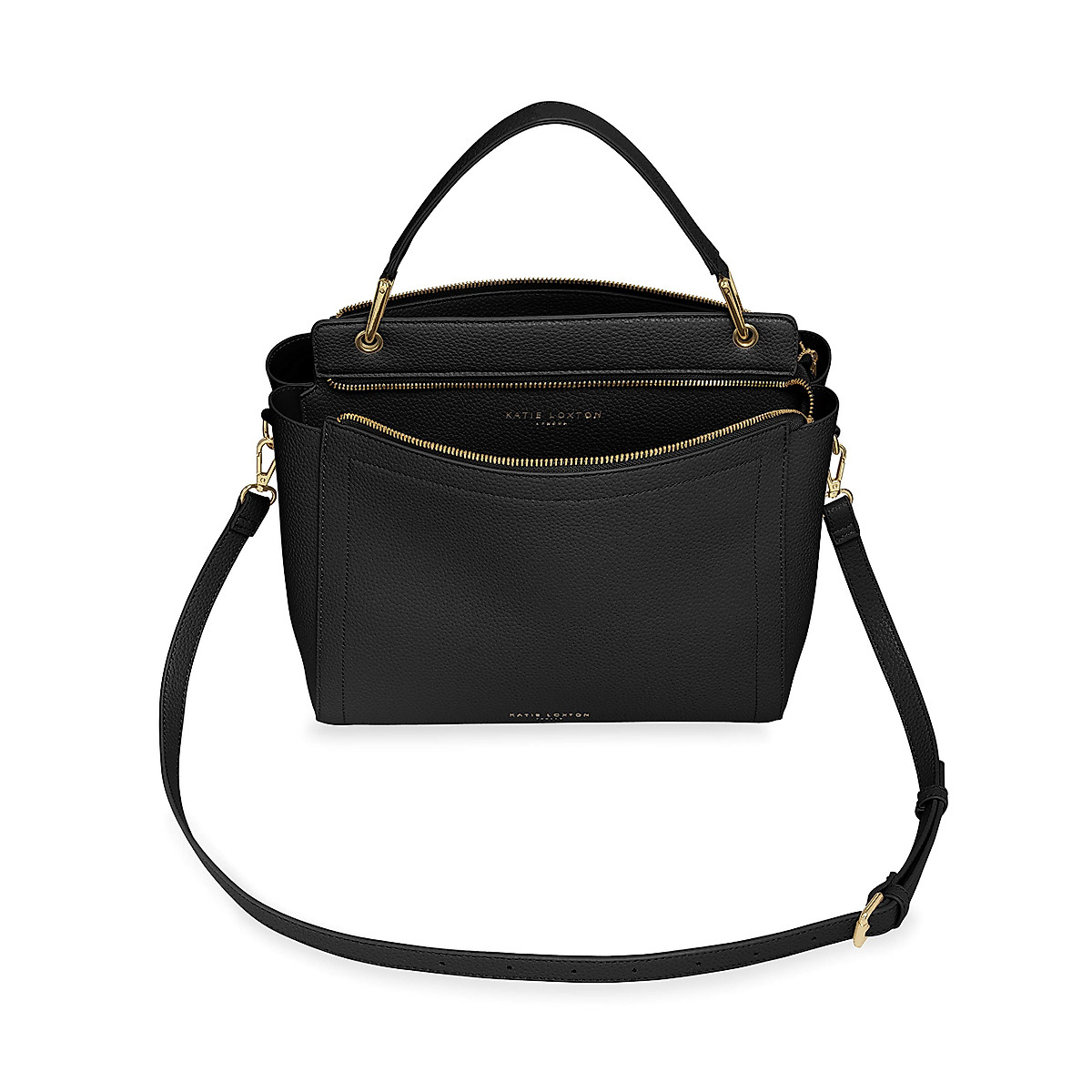 KATIE LOXTON Harlowe Womens Vegan Leather Convertible Strap Top Handle Doctors Bag Black