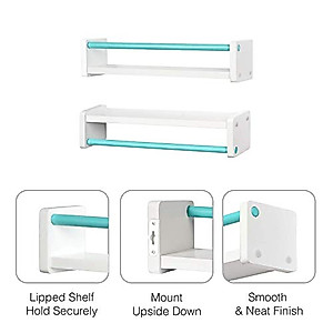 J JACKCUBE DESIGN Wall Mount Kids Nursery Decor Bookshelf Floating Wall Shelf Photo Display Toy Storage Organizer White Set of 2 - MK695A
