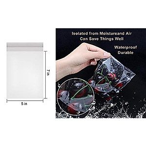 NEOACT 300 PCS 5"x7" Clear Resealable Cellophane Bags Good for Bakery, Candle, Soap, Cookie Poly Bags.