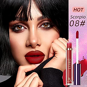 BestLand 12Pcs Matte Lipstick Lip Makeup Kit, Velvety Liquid Lipstick Waterproof Long Lasting Durable Nude Zodiac Signs Lip Gloss Beauty Cosmetics Gift Box Makeup Set Kit (12 Piece Set)