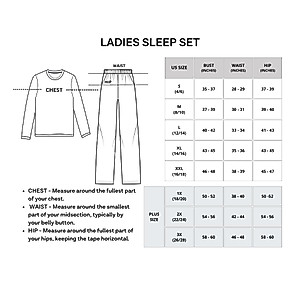 Real Essentials Women’s Long Sleeve Pajama Sets Ladies Soft Winter Fall Sleepwear Pajamas Clothes Loungewear Long Sleeve Tops Pants Bottoms Fall Warm Silky Pj Sets for Women, Set 3, Medium, Pack of 2
