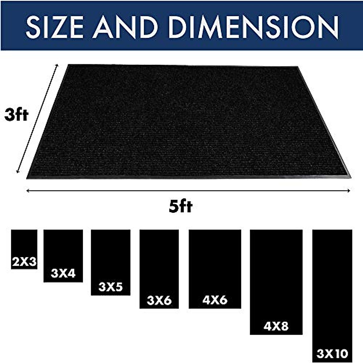 Notrax Carpeted Entrance Mat, Charcoal, 3ft.x5ft. (117S0035CH)