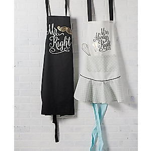 DII Women's Spring & Summer Apron Collection Adjustable, Two Large Pockets & Extra Long Ties, One Size Fits Most, Mrs. Always Right