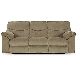 Signature Design by Ashley Alphons Transitional Tufted Reclining Sofa, Light Brown