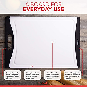 EatNeat 12 Piece Knife and Cutting Board Set: Premium Sleek Non-Stick Stainless Steel Chef Knife with Protective Sheaths & Sharpener - Cooking Gifts Idea - Ergonomic Sharp Knives for Kitchen