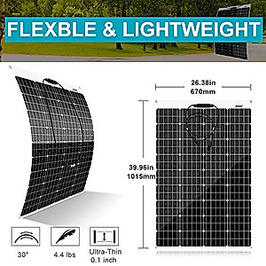 Giosolar 200 Watt 12 Volt Solar Marine Kit Monocrystalline Panel with 20A LED Charge Controller for RV Solar Charging Off-Grid System