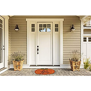 DII Natural Coir Outdoor Doormat, Fall & Thanksgiving Seasonal Mat, 17x29", Give Thanks Pumpkin