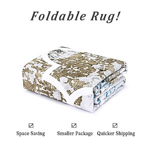 IMINROME Large Area Rug 8x10 Modern Geometric Area Rug Contemporary Abstract Indoor Rug Non-Slip Distressed Throw Rug Non Shedding Floor Carpet for Bedroom Nursery Kids Room, Multi Blue