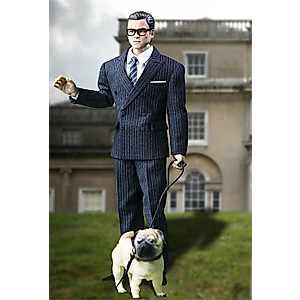 HiPlay 1/6 Scale Figure Doll Clothes, Head Sculpt+Coat+Shirt+Pants+Shoes+Gun+Dog Suit, Outfit Costume for 12 inch Male Action Figure Phicen/TBLeague CM092（Charcoal）