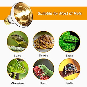 100W Reptile Heat Lamp Full Spectrum UVA Basking Spot Lamp Soft White Light Sun Lamp for Reptile and Amphibians,Tortoise Lizard,Bearded Dragon,Snake,2 Pack