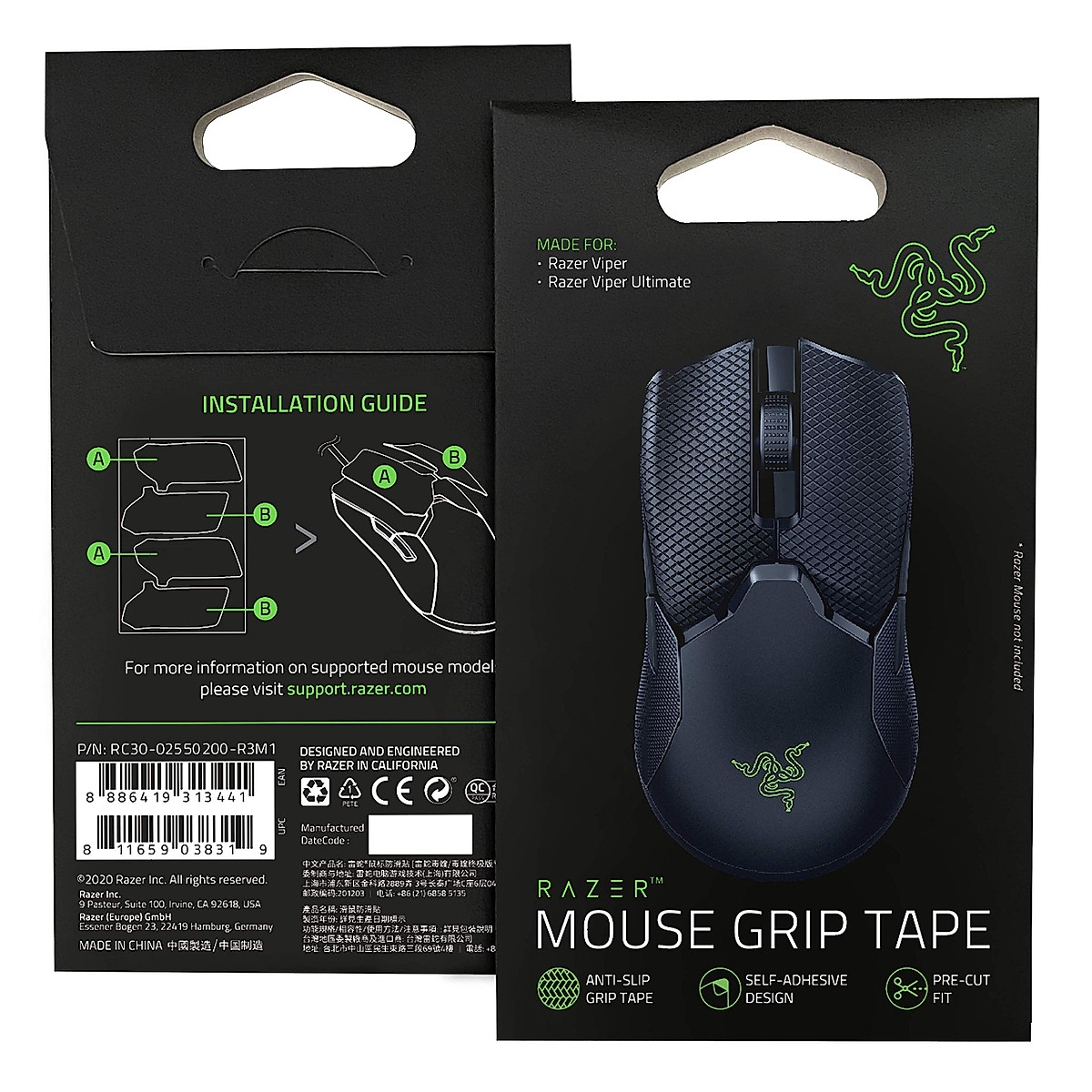 Razer Mouse Grip Tape Viper/Viper Ultimate - Anti-Slip Grip Tape - Self-Adhesive Design - Pre-Cut