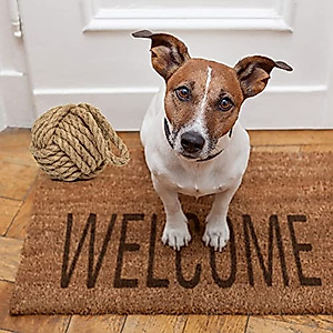 Pomeat Decorative Door Stop Rope Knot Nautical Door Stop Doorstop Outdoor Weighted Door Stopper for Door, Window Wedge, Bookend 6.25 inch (Natural)