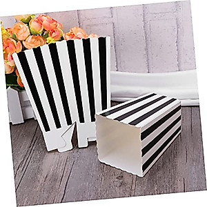 jojofuny 24pcs Popcorn Boxes Candy Containers Disposable Containers Snack Box Container Popcorn Bags Buckets Cardboard Container Popcorn Buckets Popcorn Boxes Party Bags Black Gift Box