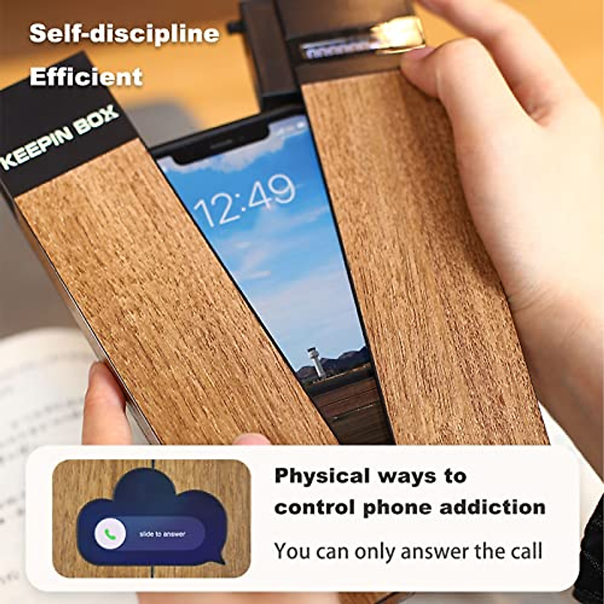 Cell Phone Lock Box with Timer, Portable Timed Lock Box for iPhone and Android Phone, Help Kids, Adults, Students to Focus and Improve Self-Control, Prevent Phone Addiction (Single Screen, Black)