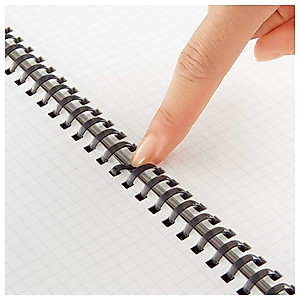 Kokuyo. Soft Ring Notebook Biz (Edge Title) A5, 5mm Grid 50 Sheets Black (ス-SJ231S5-D) - 4 Pack