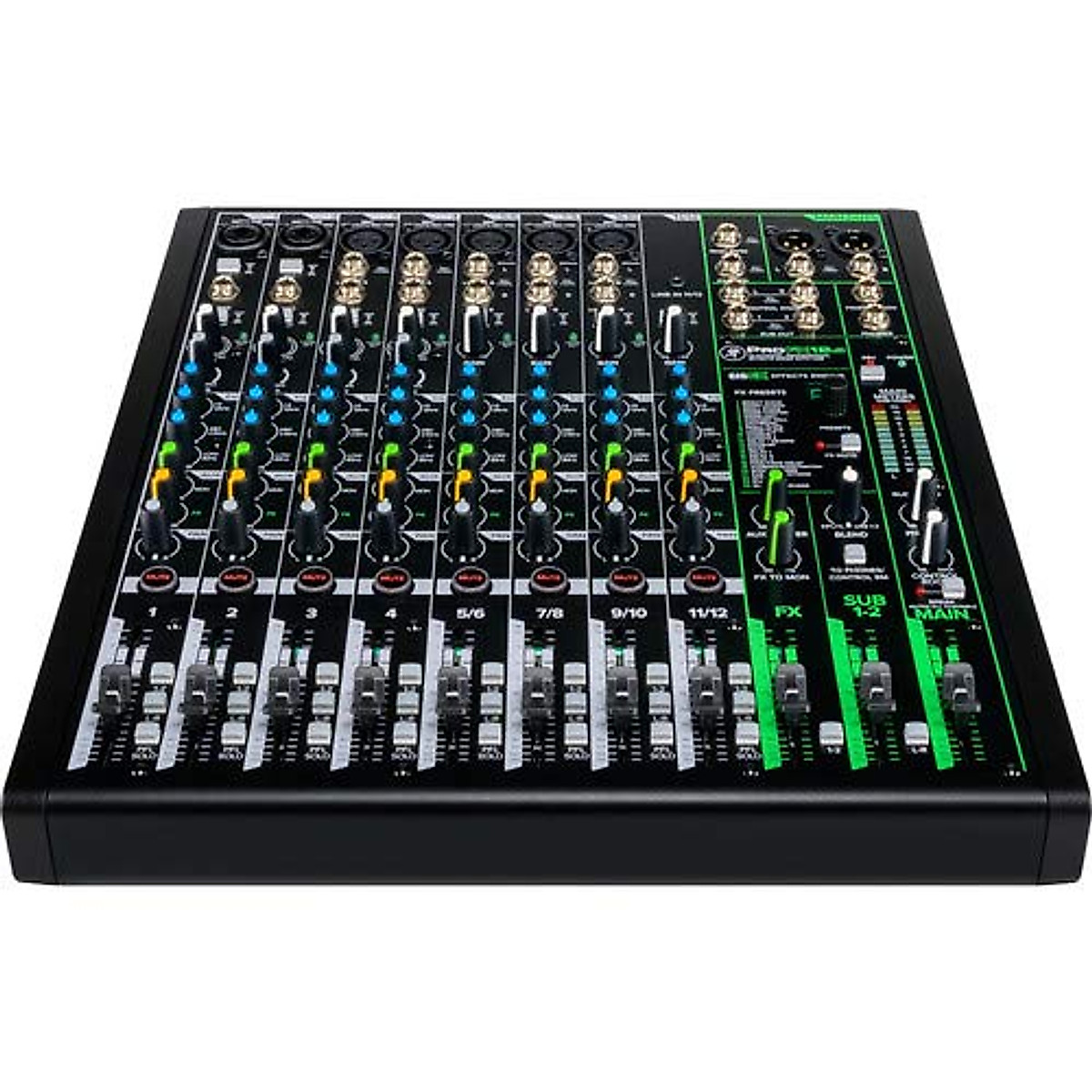 Mackie ProFX12v3 12-Channel Sound Reinforcement Mixer with Built-In FX, Gator Cases G-MIXERBAG-1515 Mixer Bag & Stereo Cable 10ft Bundle