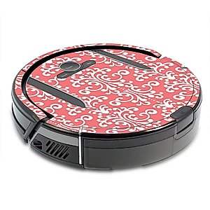 MightySkins Skin Compatible with Shark Ion Robot R85 Vacuum Minimum Coverage - Coral Damask | Protective, Durable, and Unique Vinyl wrap Cover | Easy to Apply, Remove | Made in The USA