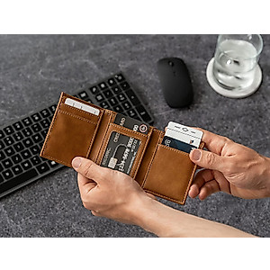 Rico Industries Skull Laser Engraved Trifold Wallet, Brown