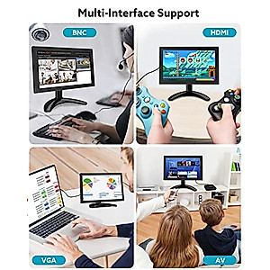 Miktver 8 inch Security Monitor, 1280x800 Resolution Small HDMI 1080P Portable IPS Monitor, TFT LCD Mini HD Color Screen with Bulit-in Speaker
