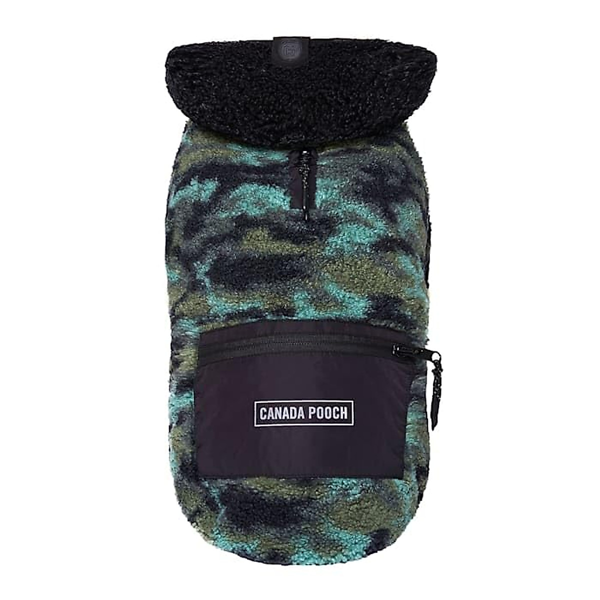 Canada Pooch Green Camo Cool Factor Dog Hoodie, X-Large/XX-Large