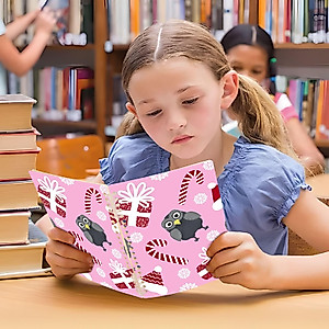 SPRIPORT Christmas Owls Pink Spiral Journal Notebook for Women Men A5 Memo Notepad Sketchbook with Durable Hardcover & 60 Pages Writing Journal for Journaling Boys Grils Study Notes Work School