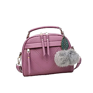 SHERCHPRY Leather Sling Bag Trendy Tote Bag Cross Purple Girls Plush with Women Pu Bag Toy Handbag Leather Fashion Doll for Body Birthday Pendant Shoulder Fuzzy Crossbody Bag Crossbody Sling Bag
