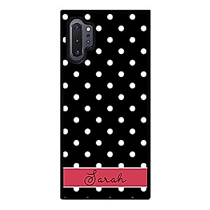 Polka Dot Black White Red Personalized Black Rubber Phone Case Compatible With Samsung Galaxy S23 S23+ Ultra S22 S22+ S21 S21FE S21+ S20FE S20+ S20 Note 20 S10 S10+ S10e