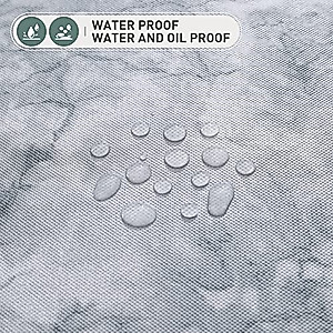 Vonabem 100% Waterproof Rectangle PVC Tablecloth, Vinyl Table Cloth Cover with Flannel Backing Oil Spill Proof Wipeable Table Cloths for Indoor Outdoor (Gray Marble,52X70IN)