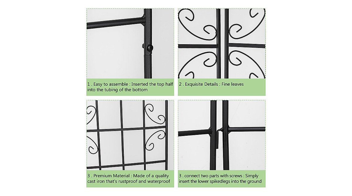 ZBPRESS 4 Pack Metal Garden Trellis for Climbing Plants