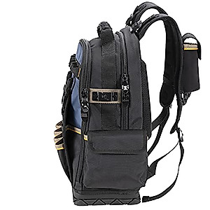 CLC Work Gear PB1133 38 Pocket Molded Base Tool Backpack, Black/Blue