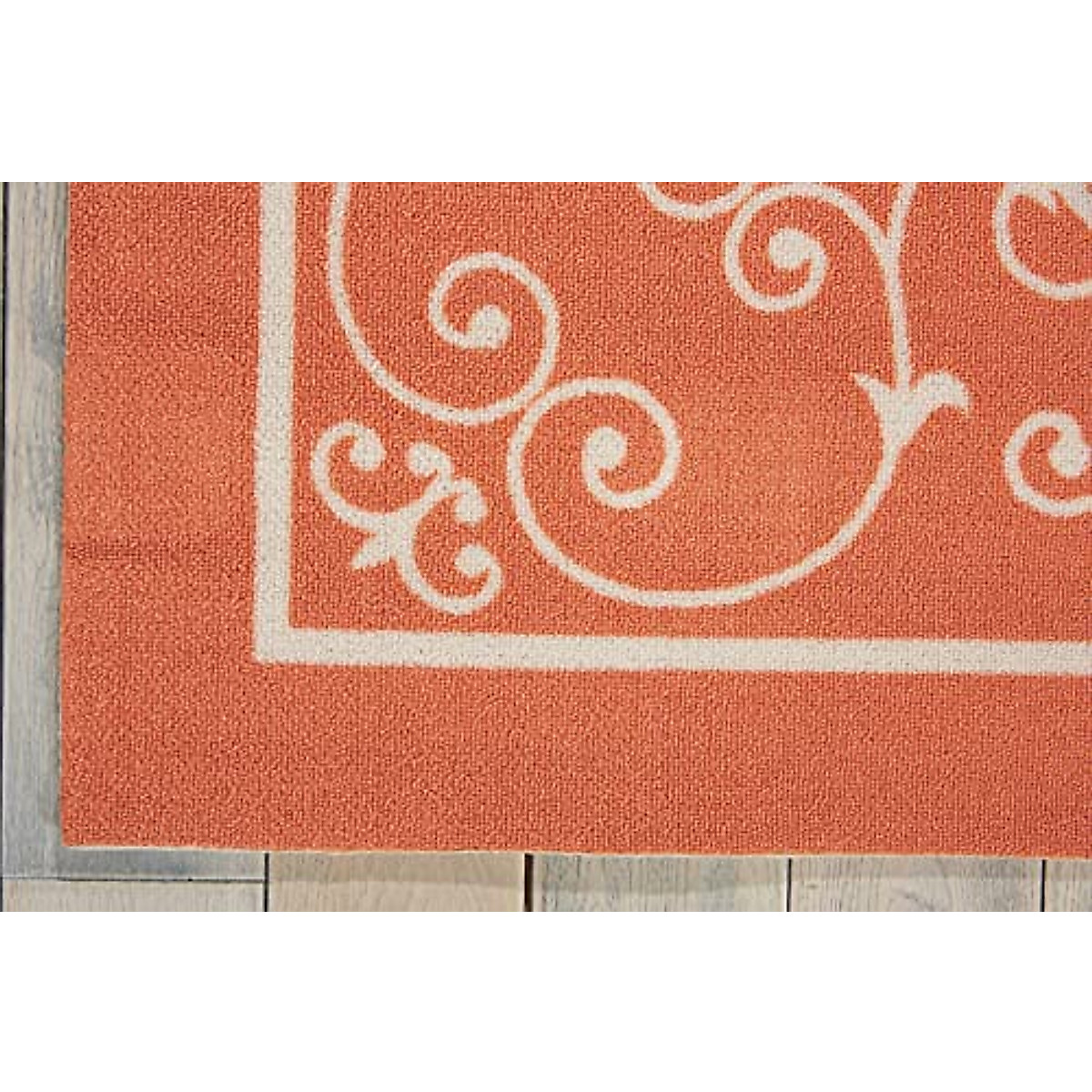 Nourison Home & Garden Indoor/Outdoor Orange 10' x 13' Area -Rug, Easy -Cleaning, Non Shedding, Bed Room, Living Room, Dining Room, Kitchen (10x13)