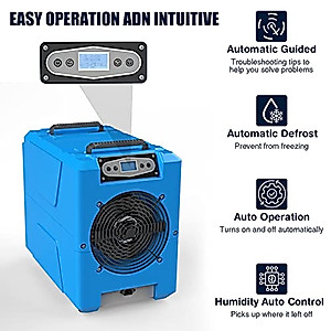 Mounto 150pints Commercial LGR Dehumidifier - Compact Design,Panasonic Compressor, Built-in Pump,ETL Certificated
