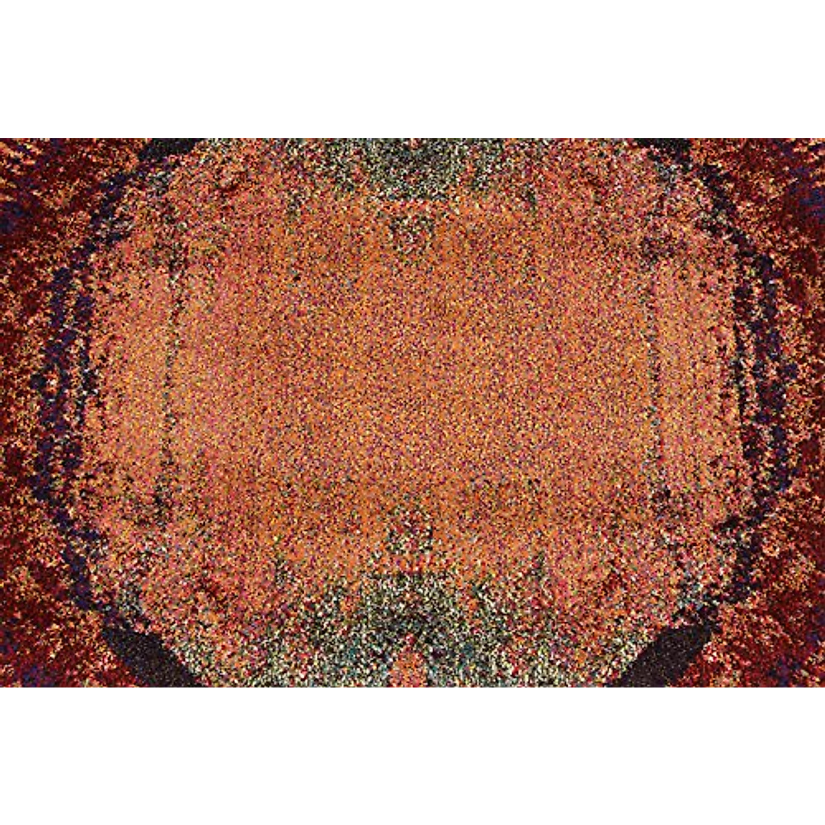 Unique Loom Estrella Collection Rustic, Distressed, Modern, Abstract Area Rug, 6 ft, Orange/Black