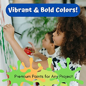 Rich Art Fresco Tempera Paint For Kids - Vibrant, Premium Craft Paint In Primary Colors - Non Toxic Paint For Paper, Poster Board, Canvas, & More - Made in The USA - 4 Fl Oz (6 Pack)
