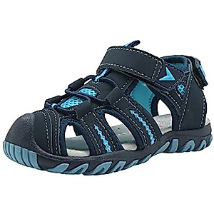 Apakowa Kid's Boy's Soft Sole Close Toe Sport Beach Sandals (Toddler/Little Kid) (Color : Blue, Size : 6 M US Toddler)