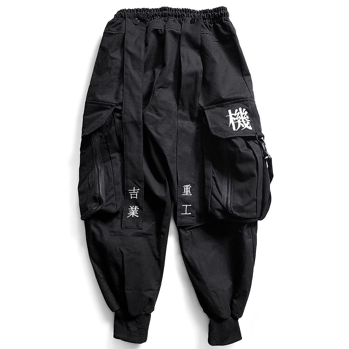 Niepce Inc Men's Japanese Streetwear Techwear Cargo Pants (Medium) Black