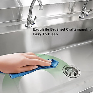 ZGDXPLA Outdoor Stainless Steel Sink Free Standing Commercial Restaurant Utility Sink with 2 Single Cold Faucets Garden Sink with Backsplash Strong Stability for Garage Restaurant Backyard