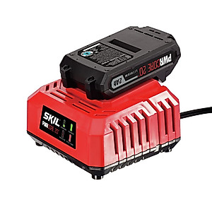 SKIL PWR CORE 20 2X2.0Ah Battery and Charger Starter Kit Including Two 20V 2.0Ah Batteries and Standard Charger-CB5197B-21