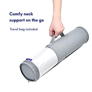 Cushion Lab Neck Roll Pillow for Neck Relief – Extra Dense Memory Foam Round Cylinder Bolster for Cervical Support, Spondylosis, Neck Pain Relief, & Spine Lumbar Traction - Washable Cover & Travel Bag