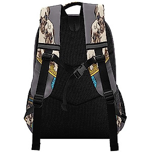 ALAZA Pugs Puppies on Skateboard Backpack for Students Boys Girls School Bag Travel Daypack