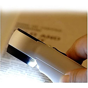 Handheld 40x High Power Hand Held Magnifier Magnifying Glass with 2-LED Light (White with Black)