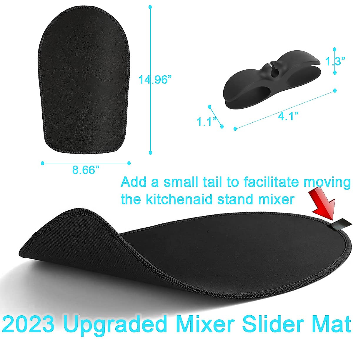 Mixer Slider Mat with Cord Organizer for Kitchen Aid 5-8 Qt Stand Mixer, Kitchen Appliance Slide Mats Pad Mixer Slider, Kitchen Mixer Accessories and Attachments