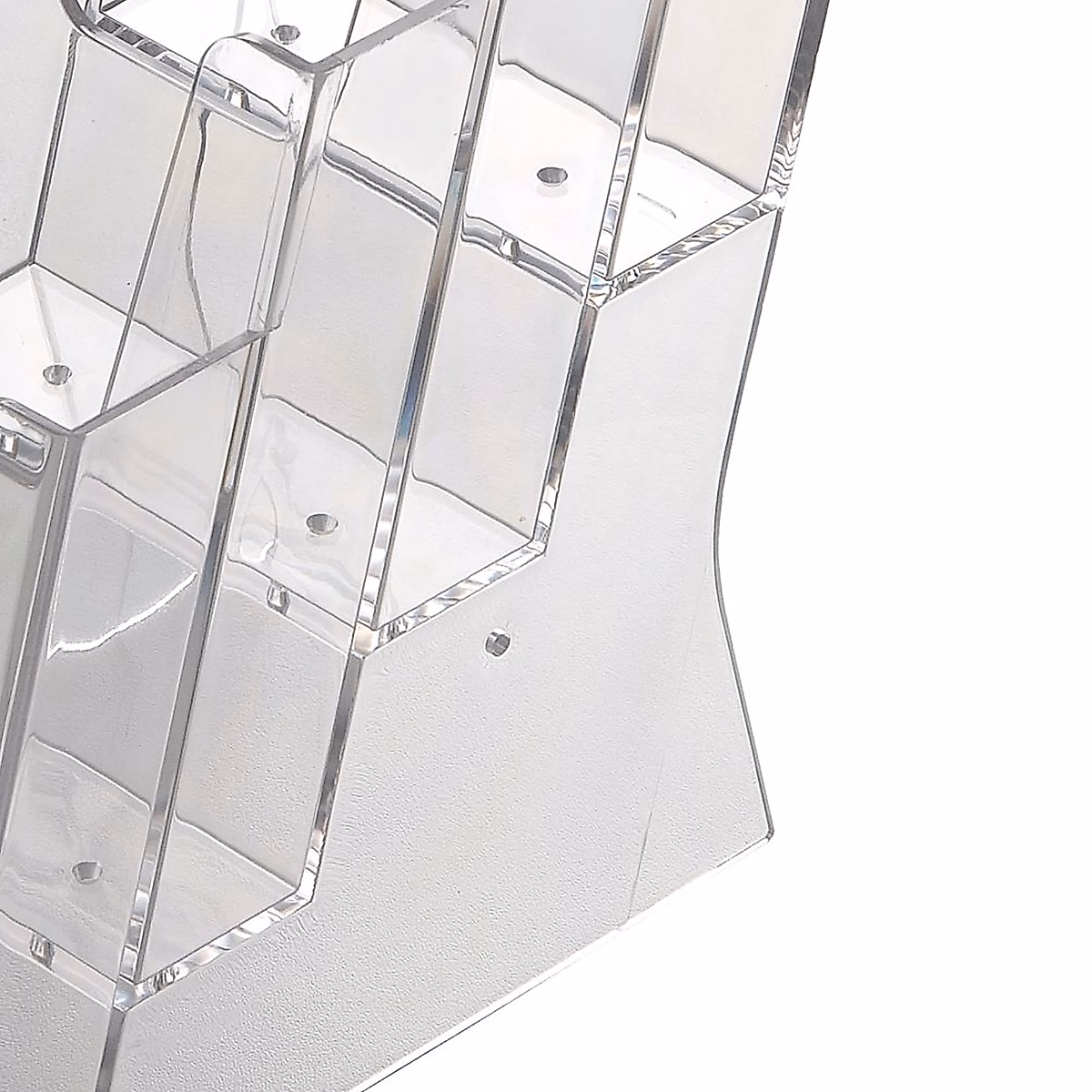 M&T Displays Clear Acrylic Brochure Leaflet Holder 4x6 Inch 3 Tier 3 Pockets Countertop Desktop Literature Rack Pamphlet Leaflet Flyer Card Display Stand Desk Organizer