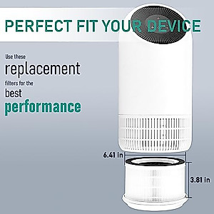 2-Pack Fillo|Halo|Allo True HEPA Replacement Filter Compatible with Afloia Fillo, Afloia Halo, Mooka Allo Air Purifier, 3-in-1 H13 True HEPA Filtration