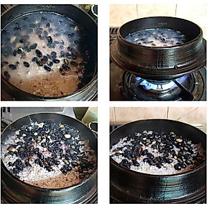 Xgxoz Korean Traditional Thick cast Iron Pot Pre-Seasoned Cast Iron 2-in-1 Heavy-Duty Dutch Oven with Skillet Lid Set, Oven,Grill, Stove Top, BBQ and Induction Safe