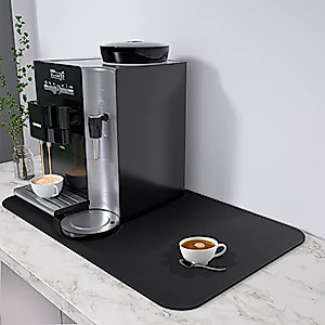 FUMAX Coffee Mat, 16”x32” Large Coffee Maker Mat for Countertop, Absorbent & Hide Coffee Stains Coffee Bar Mat, Non-Slip Rubber Backed, Coffee Bar Accessories Fit Under Coffee Maker Machine