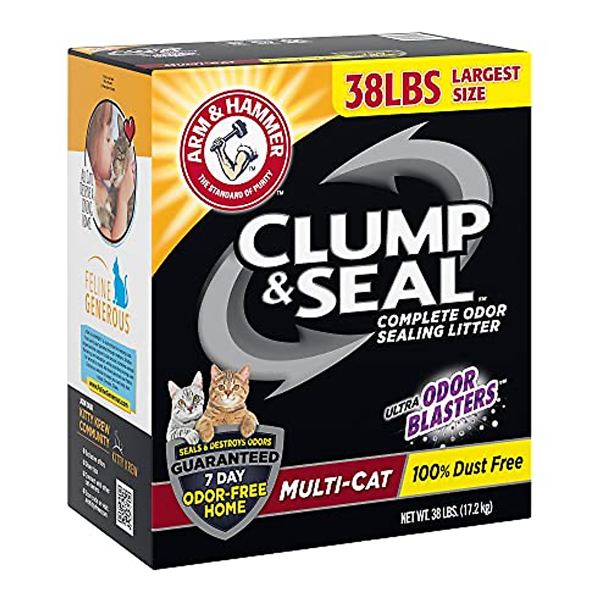 Arm & Hammer Clump & Seal Litter, Multi-Cat Litter 38 lb.