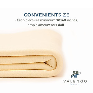 VALENGO Premium Skin Tone Fabric for Doll Making, 100% Cotton Interlock Fabric, Waldorf Doll Skin Fabric, Cloth Doll Skin Color Fabric - 1 Yard (Fair)