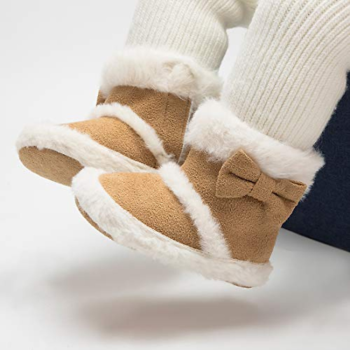 Zoolar Infant Unisex Warm Fur Lining Soft Boots Baby Winter Ankle Non-Slip Rubber Texture Sole Toddler Winter Snow Crib Shoes